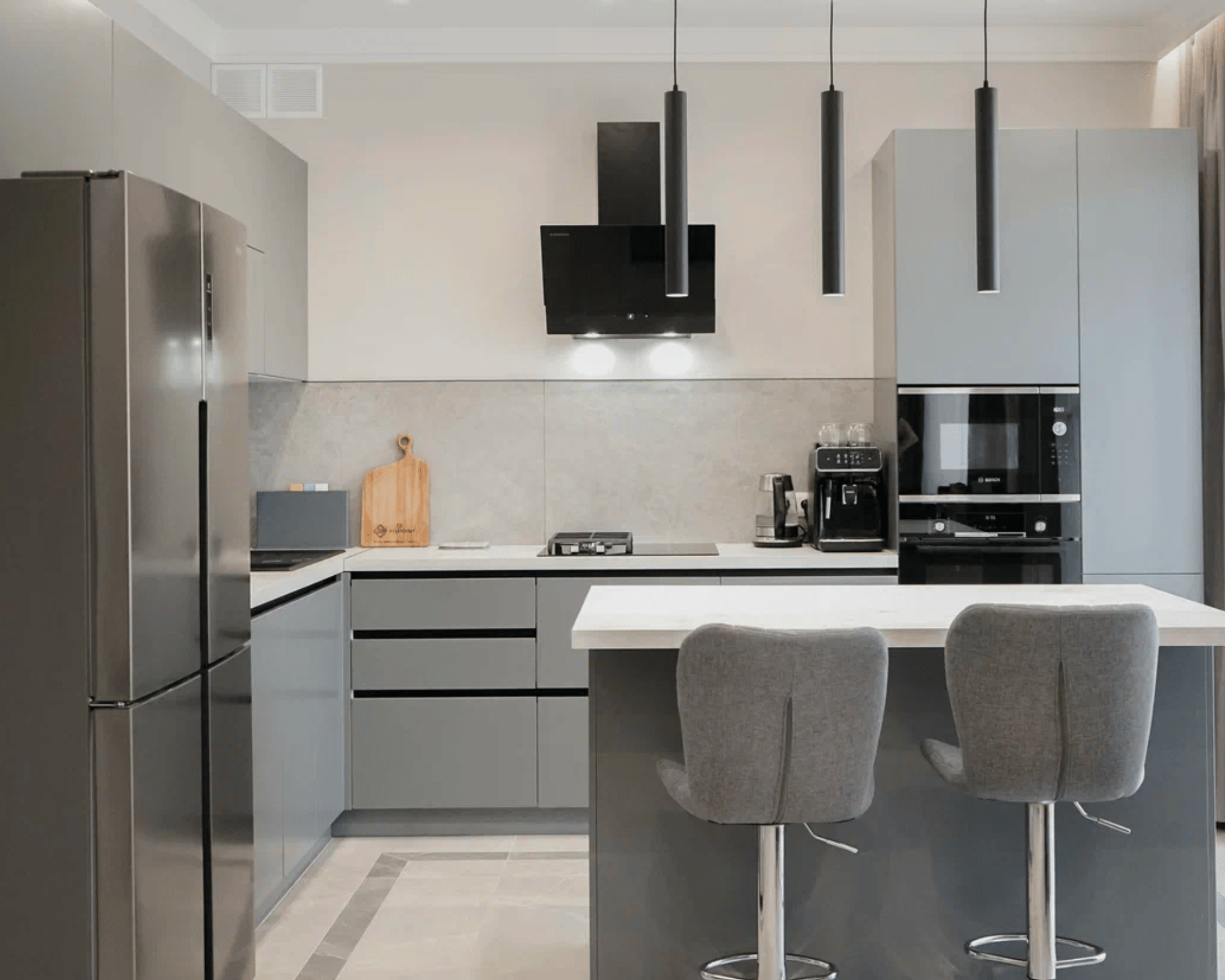 Spacious kitchen in loft design - VM Kitchens Dubai